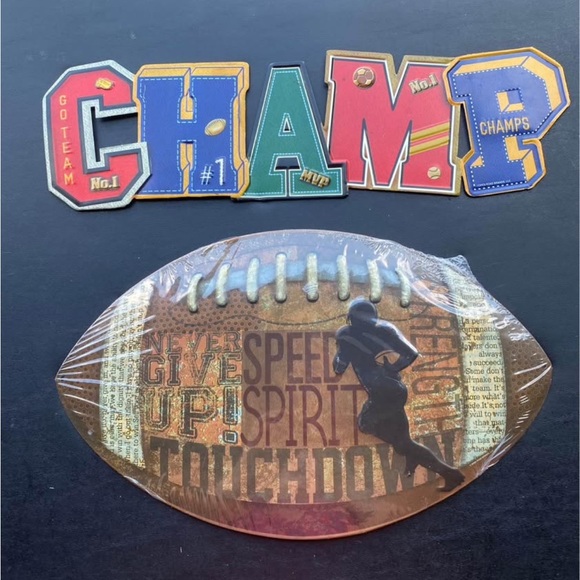 Hobby Lobby | Wall Decor | Football Wall Decor With Champ Letters ...